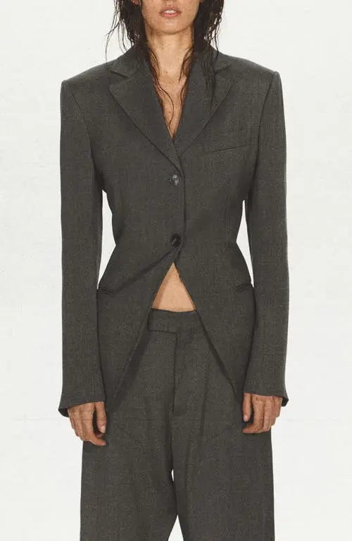 Mango Fitted Waist Suit Jacket