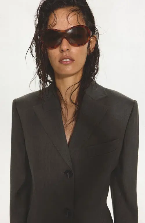 Mango Fitted Waist Suit Jacket