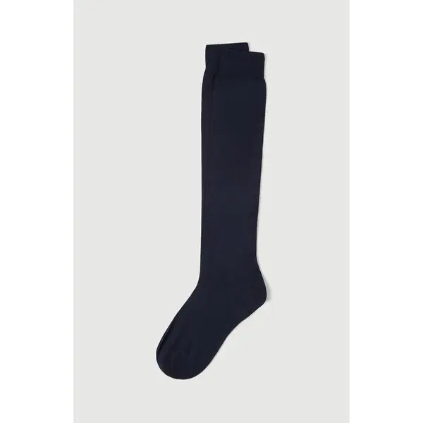 Brunello Cucinelli Knee High Cotton Socks - Navy Blue