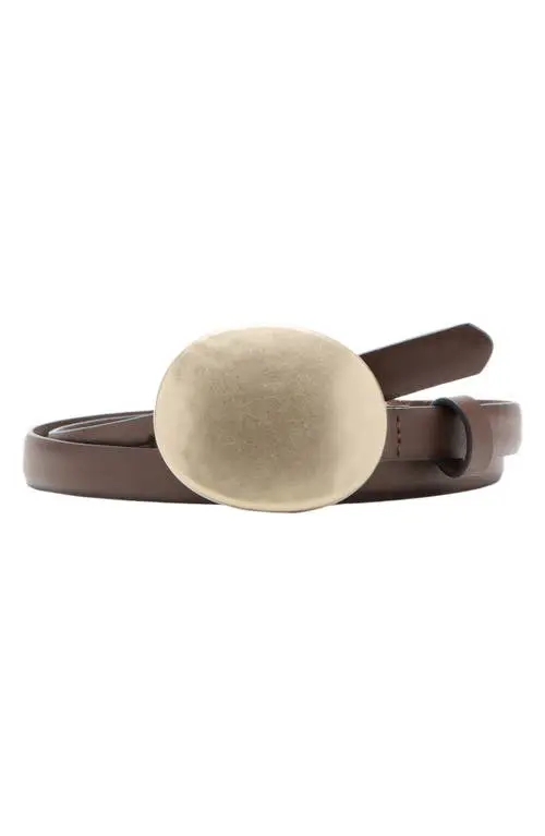 Mango Rounded Buckle Leather Belt