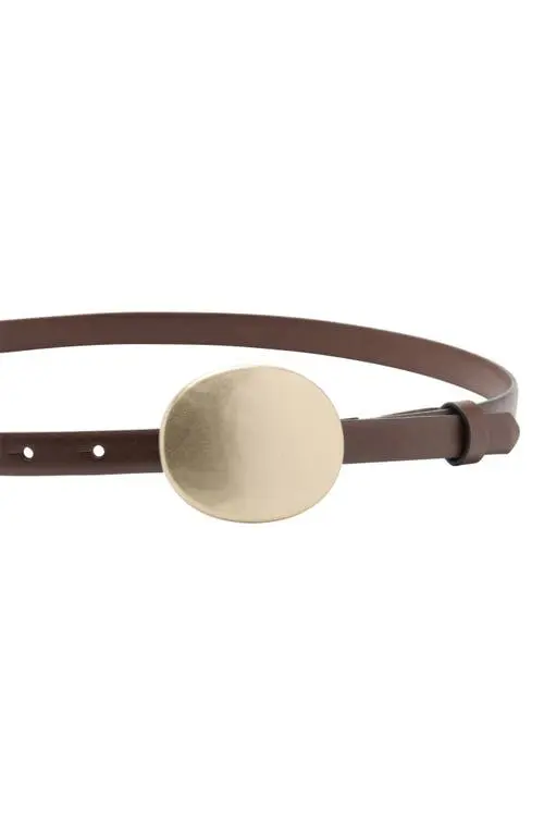 Mango Rounded Buckle Leather Belt