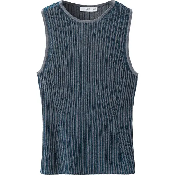 Mango Ribbed Open Back Top
