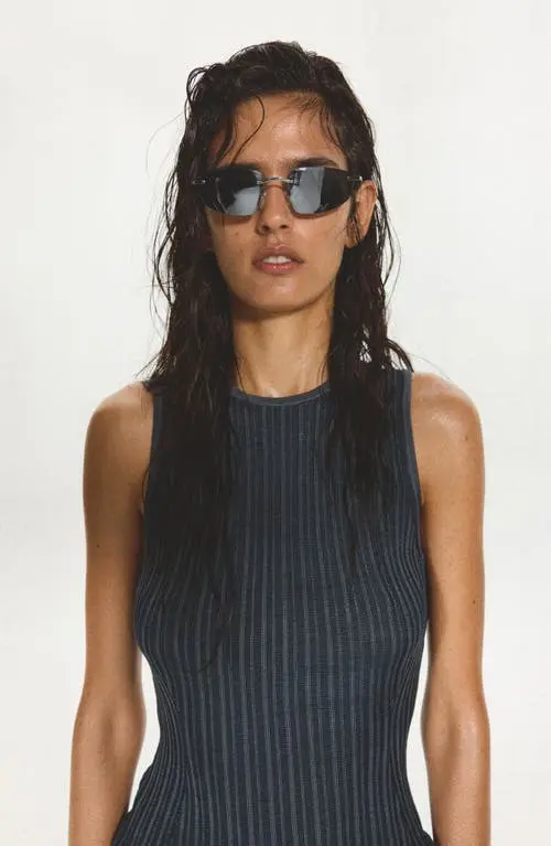 Mango Ribbed Open Back Top