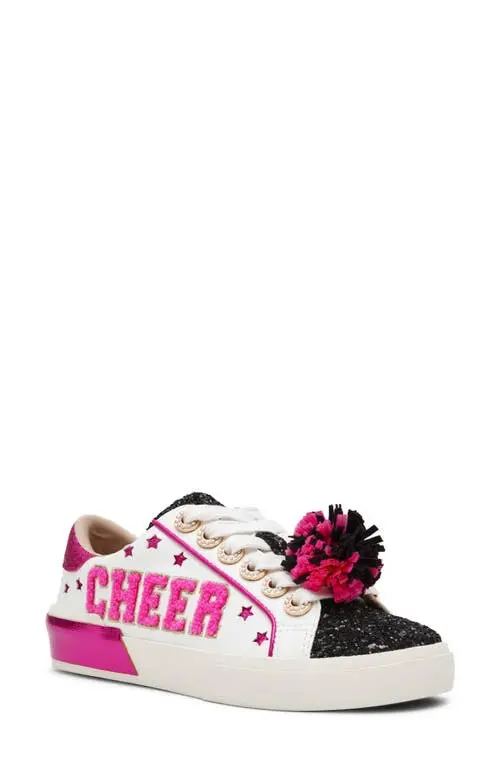 Betsey Johnson Piper Cheer Sneaker With Pompom Embellishment
