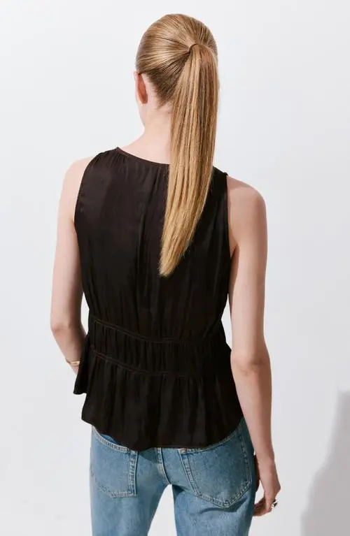 Mango Ruched V-neck Top