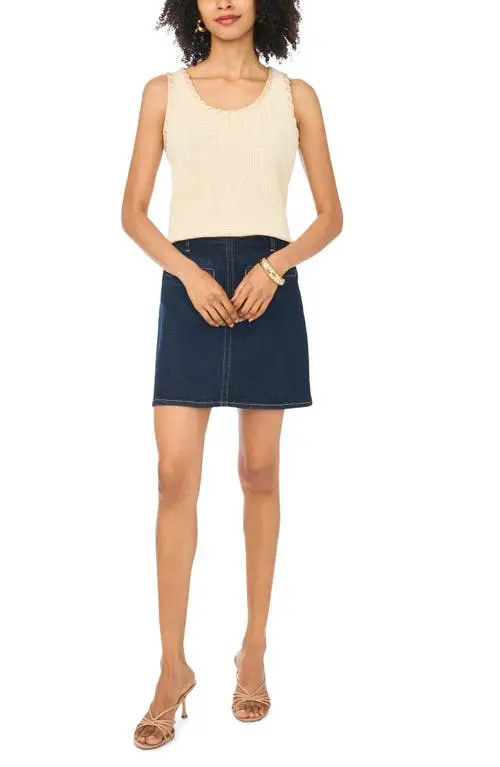 Vince Camuto Whipstitched Cotton Tank