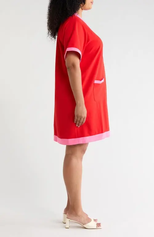 SUGARLIPS Durmela Contrast Shift Minidress - Red-fuchsia