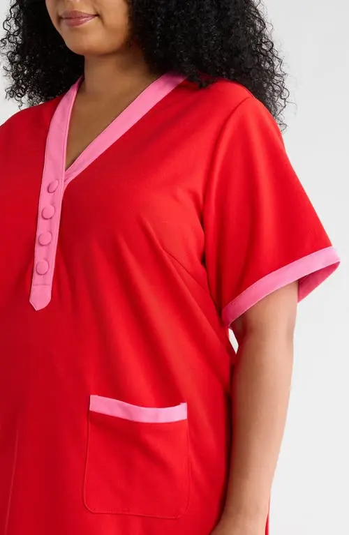 SUGARLIPS Durmela Contrast Shift Minidress - Red-fuchsia
