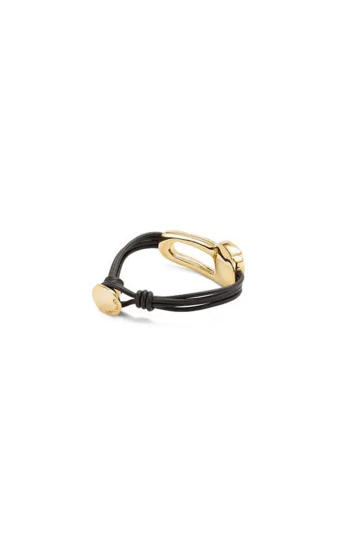 UNODE50 Leather Bracelet With Black Details