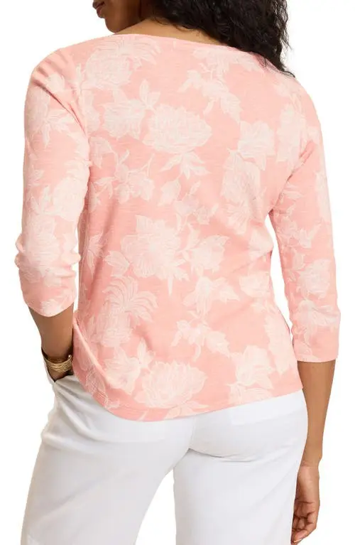 Tommy Bahama Ashby Isles Breezy Blooms Bateau Neck T-shirt - Bleached Coral