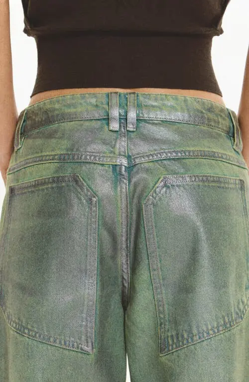 Mango Coated Wide Leg Jeans