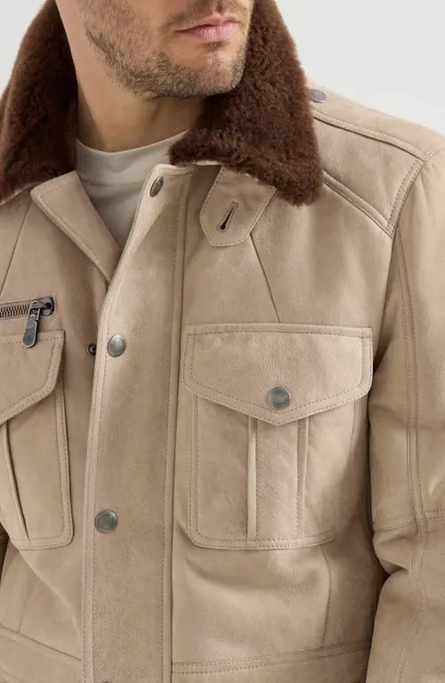 Brunello Cucinelli Waxed Shearling Safari Jacket