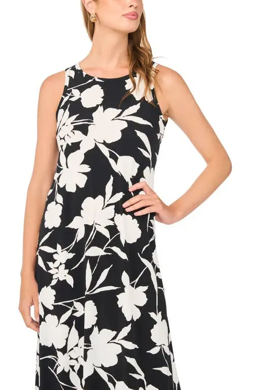 Vince Camuto Sleeveless Floral Keyhole Back Maxi Dress