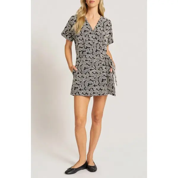 Matty M. Tessara V-neck Romper - Black/natu