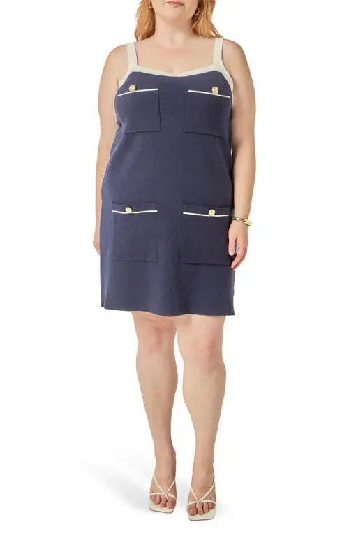 English Factory Contrast Trim Patch Pocket Dress