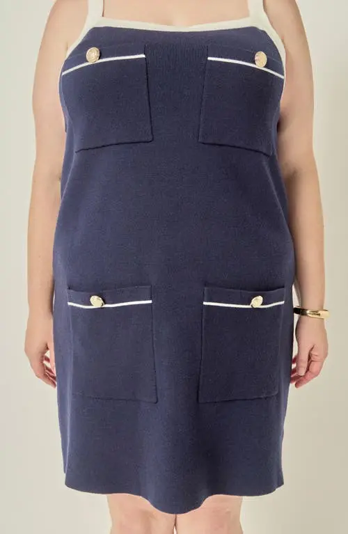 English Factory Contrast Trim Patch Pocket Dress