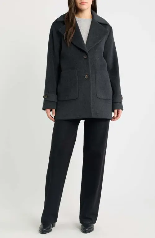Bernardo Wool Blend Coat - Black