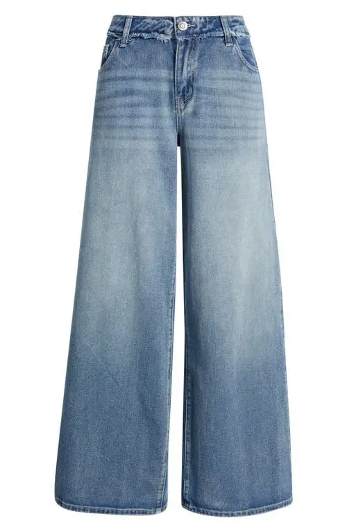 YMI Studded Star Pocket High Waist Wide Leg Jeans