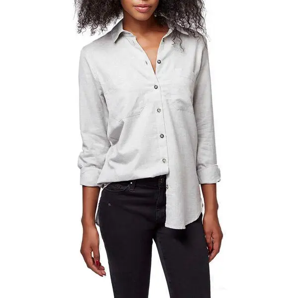 Topshop Herringbone Chambray Shirt