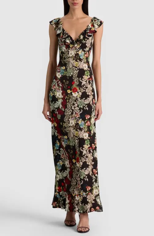 Alice + Olivia Gemma Ruffle Hem Midi Dress