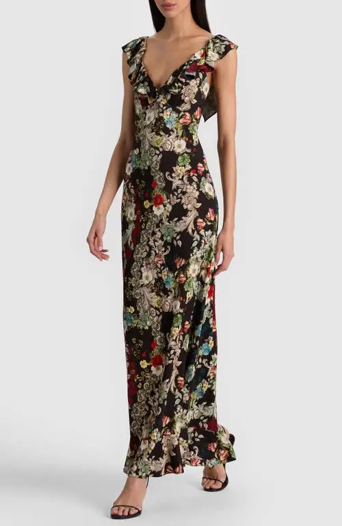 Alice + Olivia Gemma Ruffle Hem Midi Dress