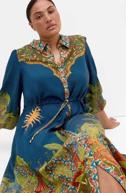City Chic Print Long Sleeve Maxi Dress