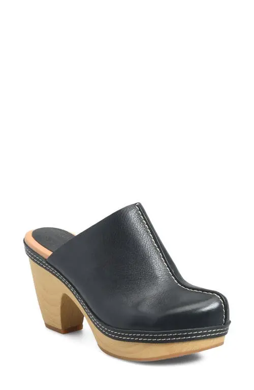 Kork-Ease® Gwendolyn Leather Clog - Black Leather
