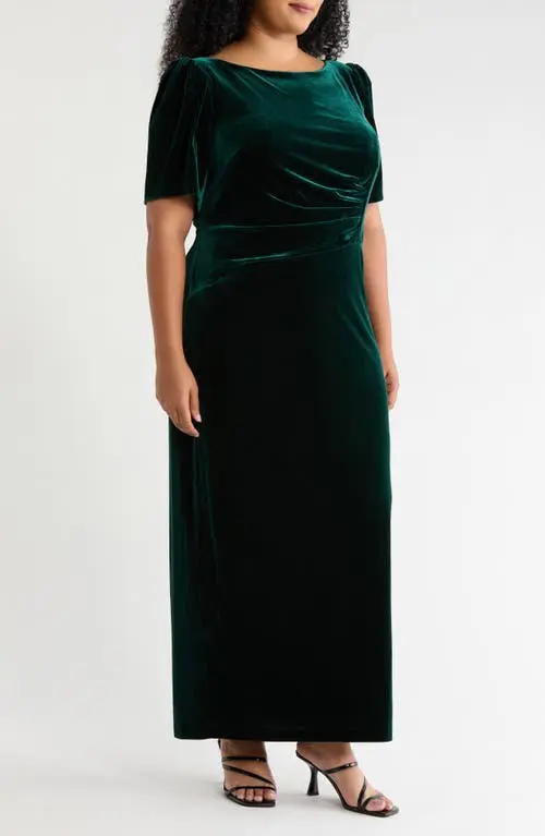 JESSICA HOWARD Boatneck Velvet Gown