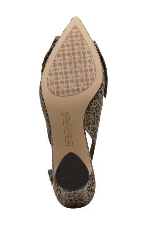 CHARLES DAVID Antella Faux Leather Slingback Pump - Tan-dark Brown-leopard