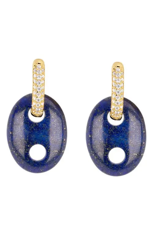 ATHRA LUXE Mariner Lapis Drop Earrings - Gold