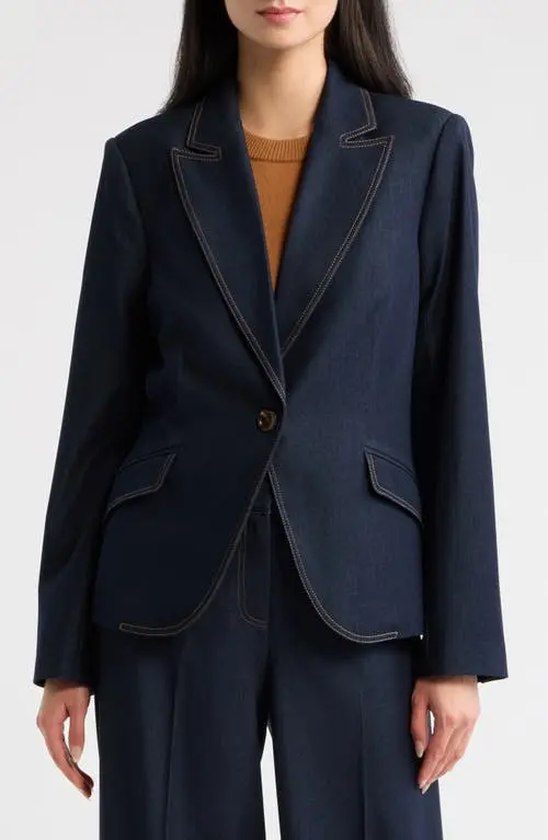 TAHARI ASL One-button Denim Jacket