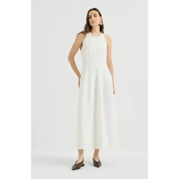 Brunello Cucinelli Viscose And Linen Fluid Twill Dress