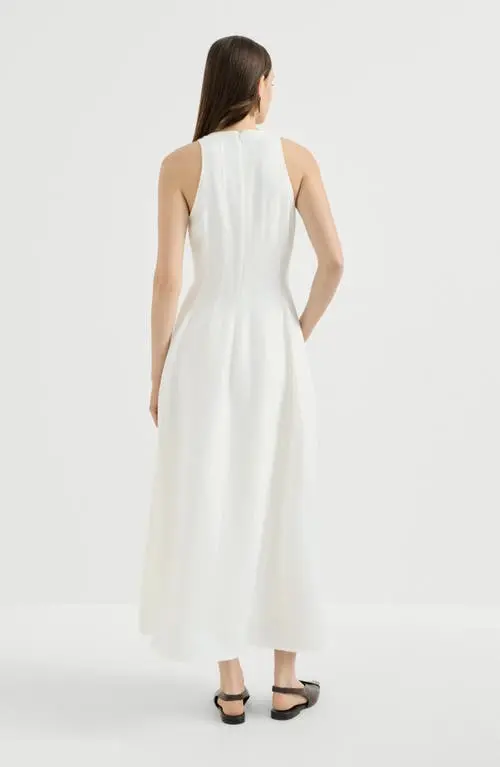 Brunello Cucinelli Viscose And Linen Fluid Twill Dress