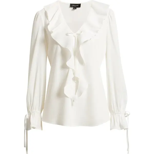 TAHARI ASL Ruffle Shirt
