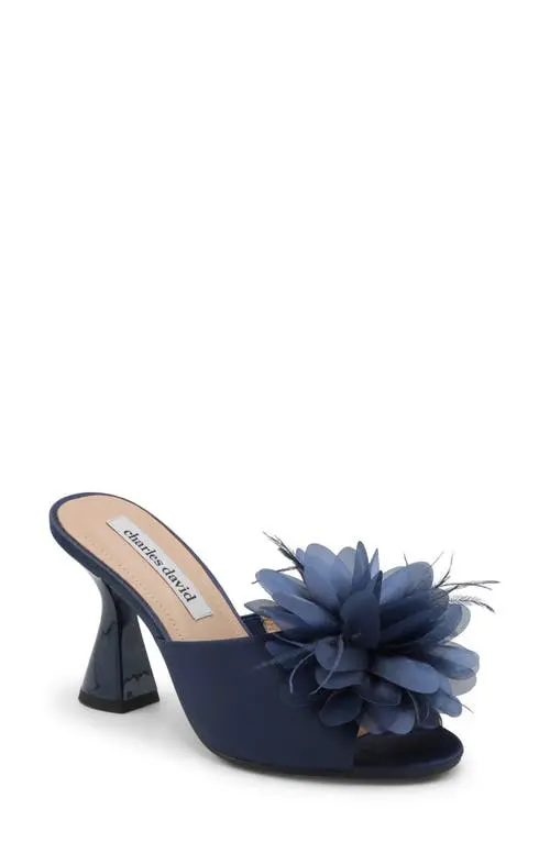 CHARLES DAVID Kamchi Floral Appliqué Slide Sandal