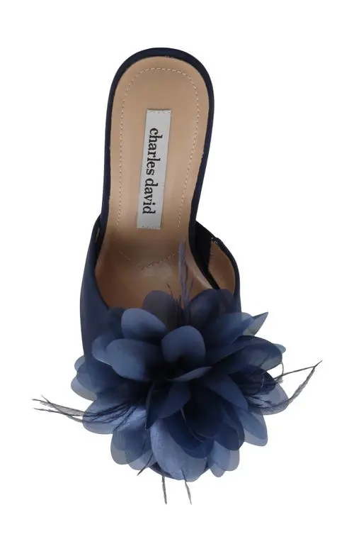 CHARLES DAVID Kamchi Floral Appliqué Slide Sandal