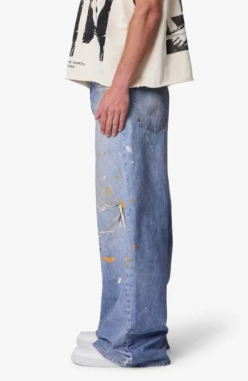 Mnml Rave Distressed Wide Leg Relaxed Jeans