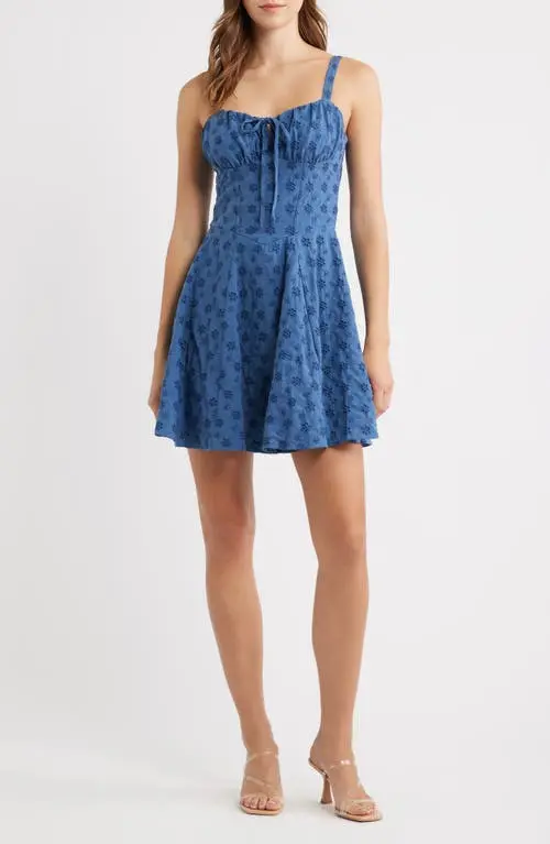 EMERALD SUNDAE Tie Front Fit And Flare Dress