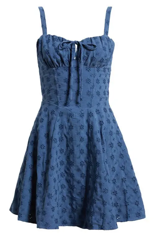 EMERALD SUNDAE Tie Front Fit And Flare Dress