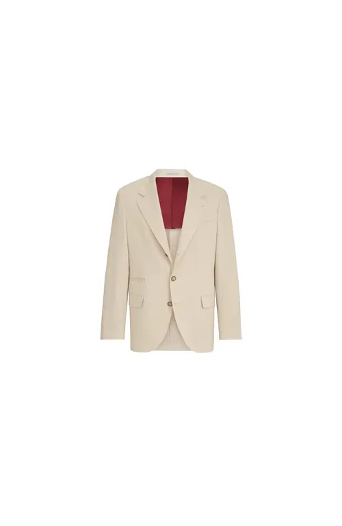 Brunello Cucinelli Cotton And Virgin Wool Gabardine Deconstructed Blazer