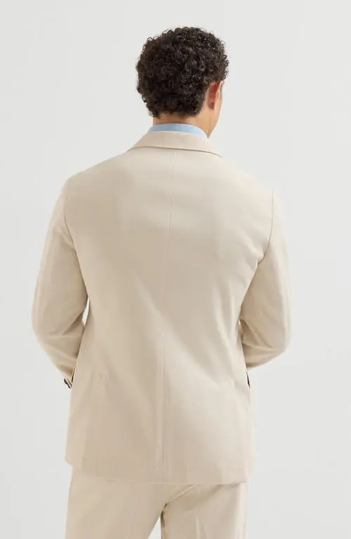 Brunello Cucinelli Cotton And Virgin Wool Gabardine Deconstructed Blazer