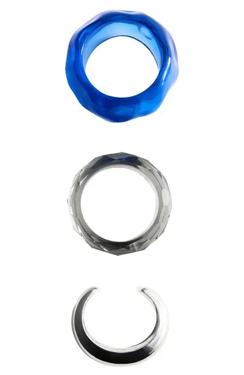 Mango Set Of 3 Mixed Texture Bracelets - Silver