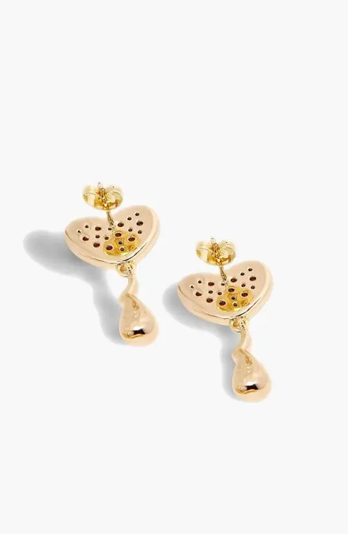 YOJ Heart Midi Crystal Face On Stud Earrings