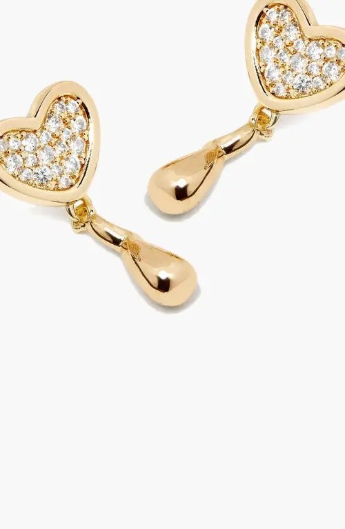 YOJ Heart Midi Crystal Face On Stud Earrings