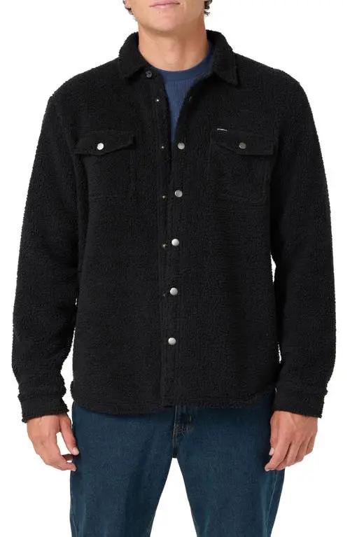 O'Neill Glacier Solid Superfleece Snap-up Overshirt - Black