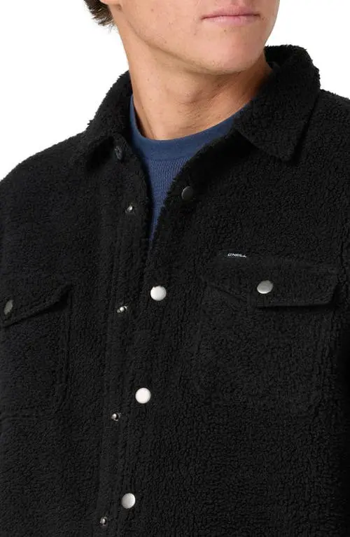 O'Neill Glacier Solid Superfleece Snap-up Overshirt - Black