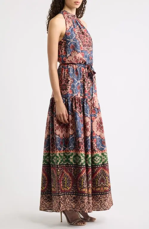 Julia Jordan Print Sleeveless Tiered Maxi Dress