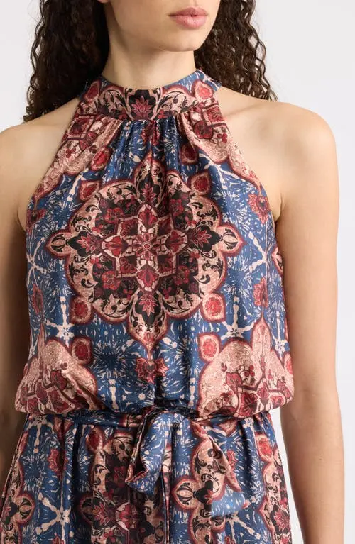 Julia Jordan Print Sleeveless Tiered Maxi Dress