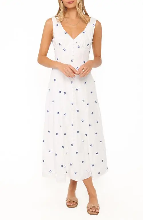 PETAL & PUP Luellen Embroidered Sleeveless Maxi Dress