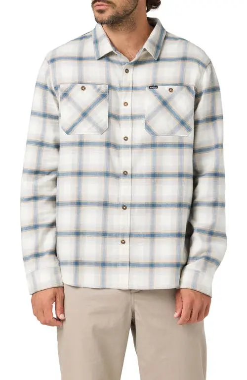 O'Neill Coastline Plaid Stretch Cotton Flannel Button-up Shirt - Tofu